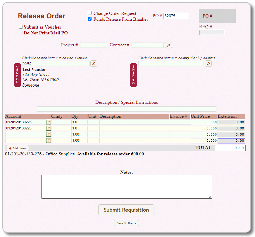 Create a Release Order – Municipal Software Inc.
