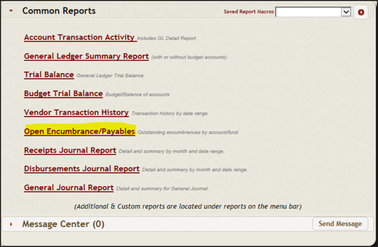 Open Purchase Order Report – Municipal Software Inc.