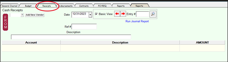 Create a Cash Receipt Entry – Municipal Software Inc.
