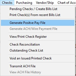 Positive Pay File – Municipal Software Inc.