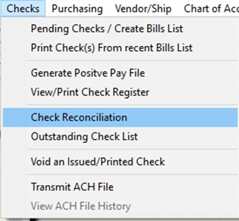 Check Reconciliation – Municipal Software Inc.