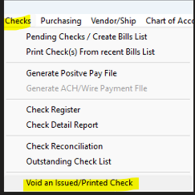 Void an Issued/Printed Check – Municipal Software Inc.