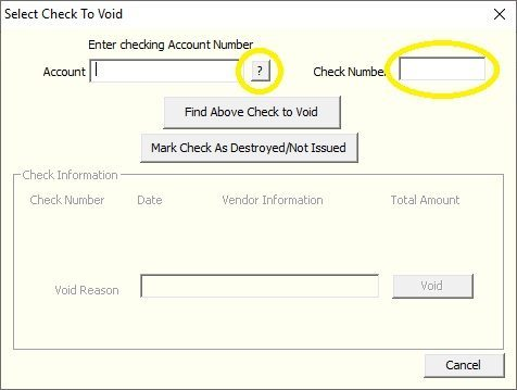 Void an Issued/Printed Check – Municipal Software Inc.