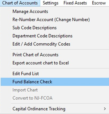 Fund Balance Check – Municipal Software Inc.